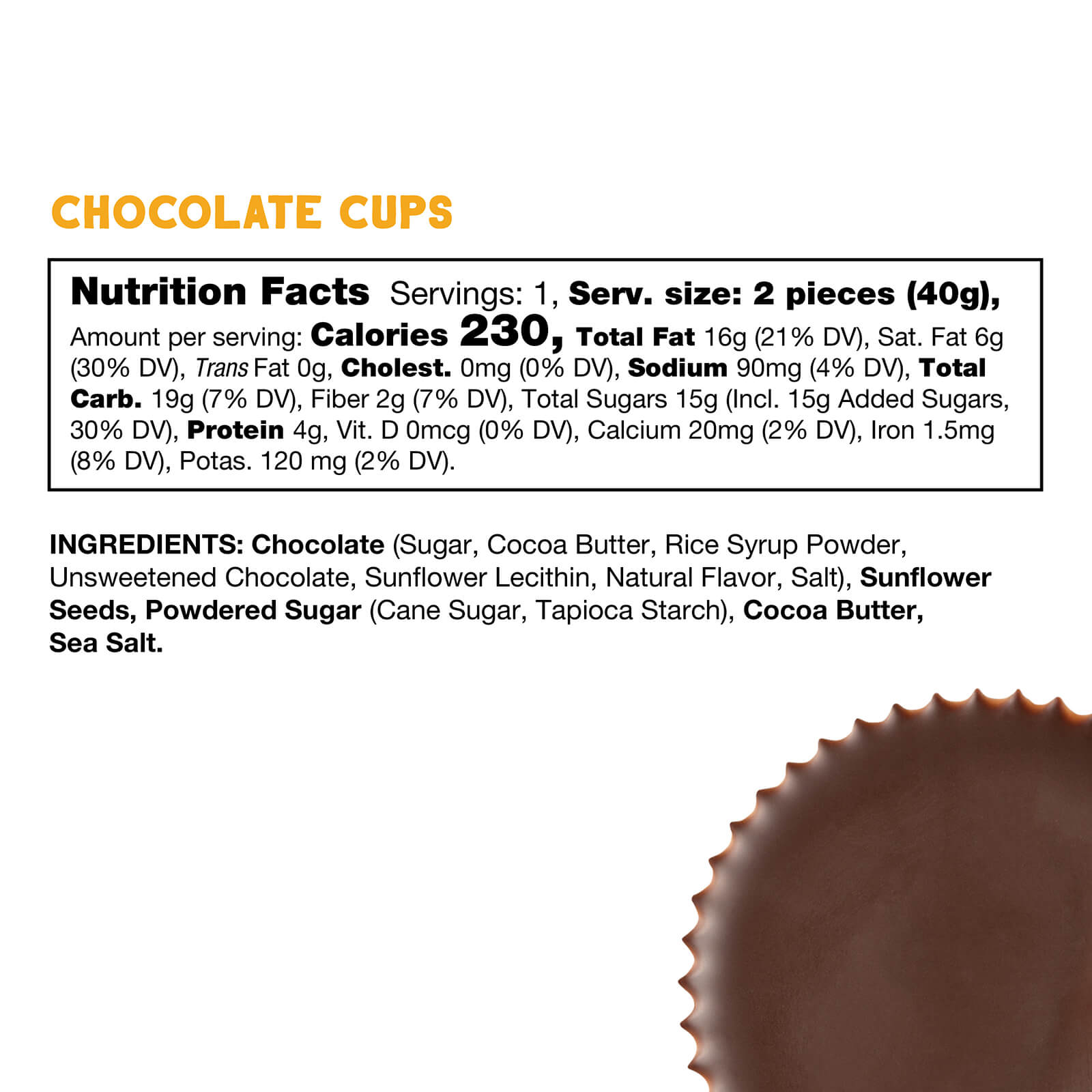 Chocolate Sunflower Butter Cups – Free2b Foods